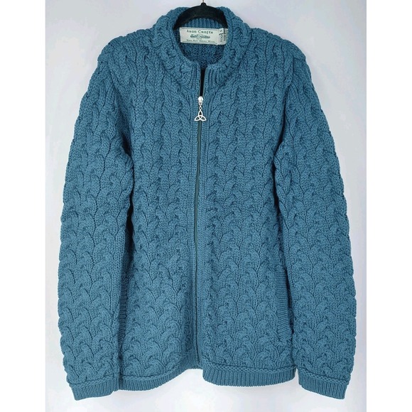 Aran Crafts | Sweaters | Aran Crafts Irish Merino Wool Cable Knit Full ...